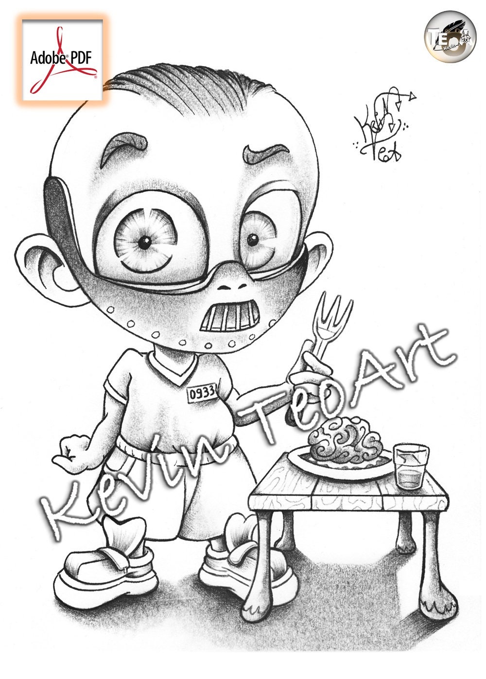 Hannibal / Kevin Teoart / Coloring Page / Grayscale - Etsy