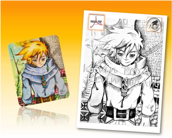 Teo / Kevin Teoart / Page De Coloriage / Grayscale | Etsy