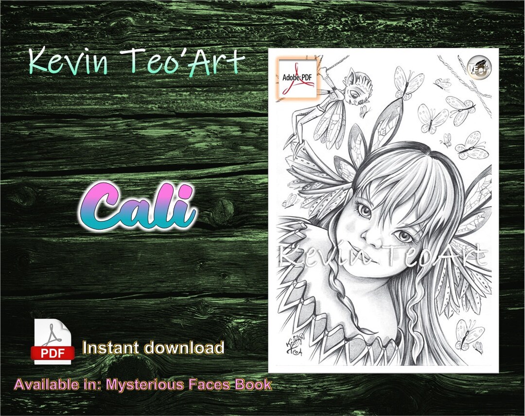 Cali / Kevin Teoart / Coloring Page / Grayscale Illustration / Coloring ...