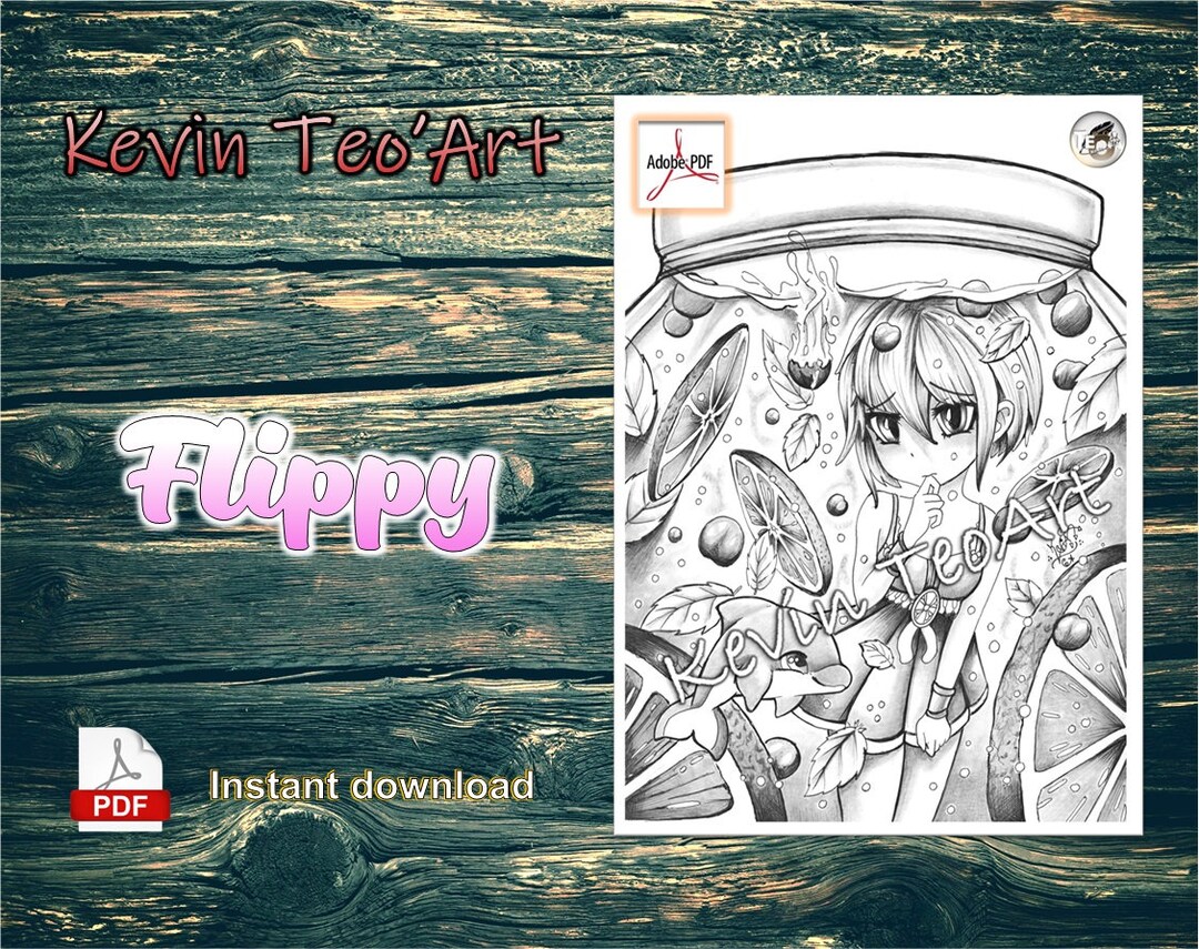 Flippy Summer Holidays / Kevin Teoart / Coloring Page / Grayscale ...