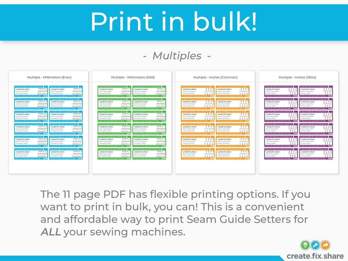 Seam Guide Setters Seam Allowance Guides PDF Printable - Etsy