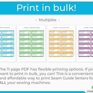 Seam Guide Setters - Seam Allowance Guides - PDF Printable - Etsy
