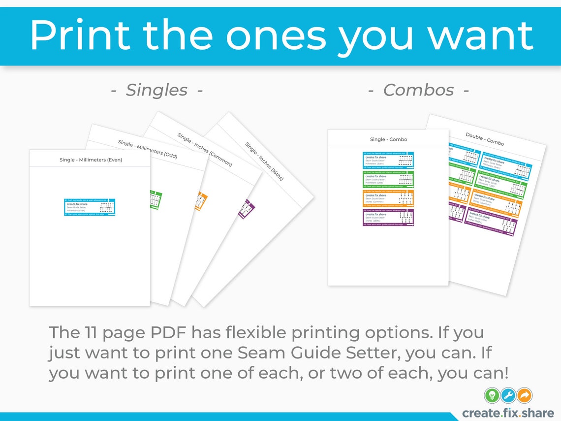 Seam Guide Setters - Seam Allowance Guides - PDF Printable - Etsy