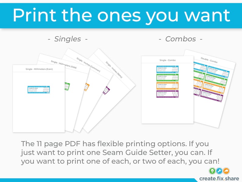 Seam Guide Setters - Seam Allowance Guides - PDF Printable - Etsy