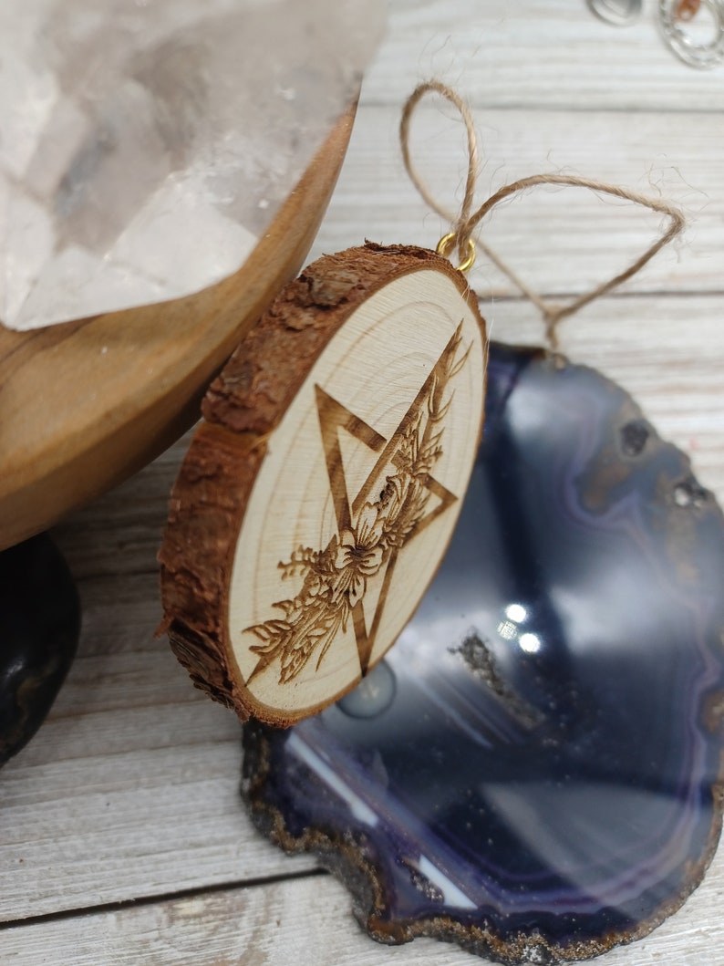 Engraved Natural Wood Pentagram - Etsy