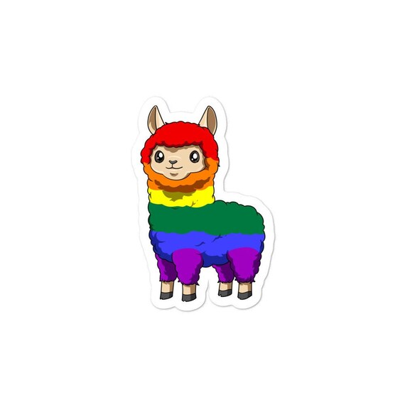 Cute LGBTQ Llama Sticker Lesbian and Gay Sticker Funny | Etsy