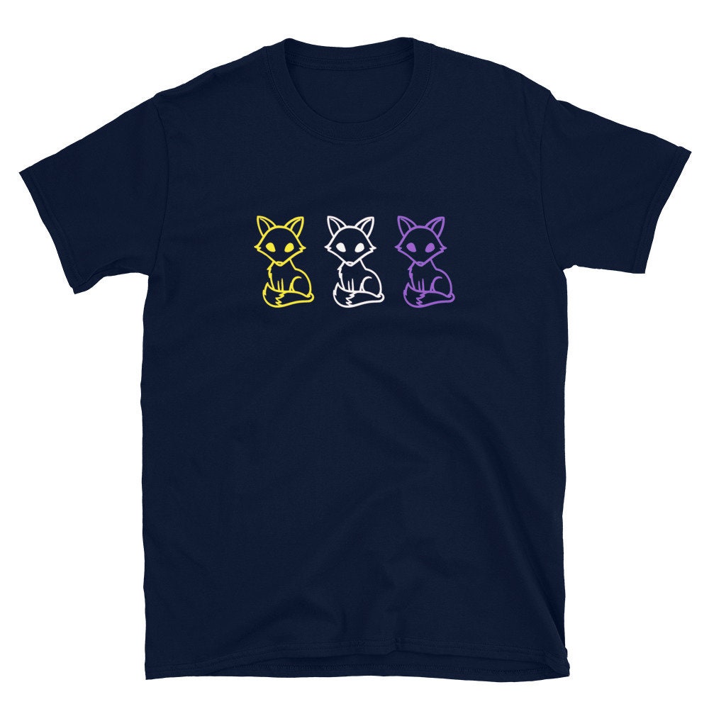 Cute Nonbinary Fox T-shirt Genderqueer and Enby Foxes T-shirt Non ...
