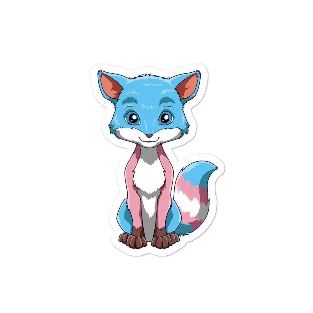 Cute Transgender Fox Sticker Genderqueer and Trans Sticker - Etsy