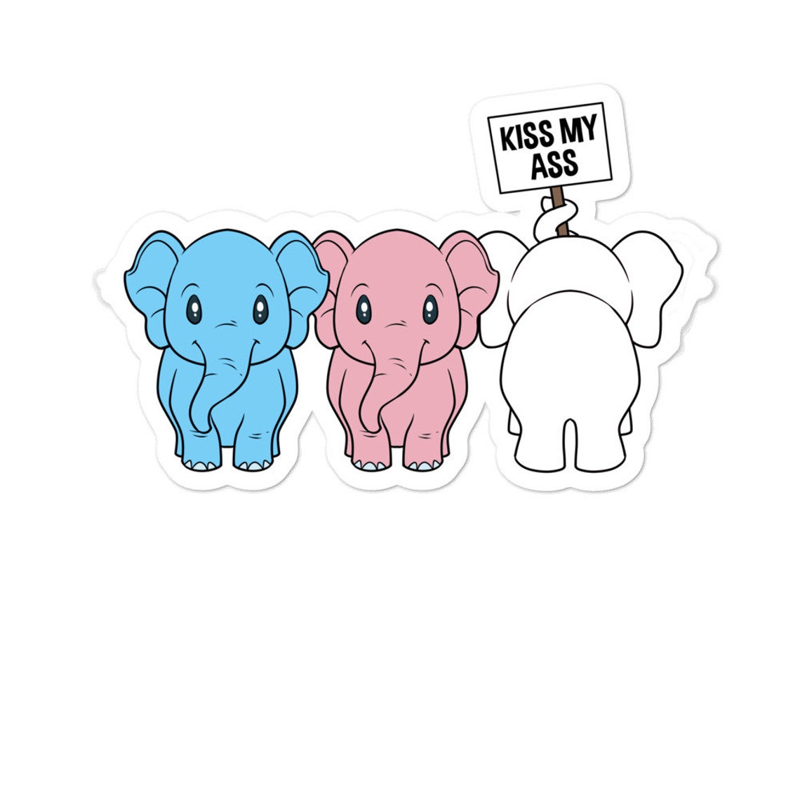 Funny Elephant Transgender Sticker Genderqueer and Trans - Etsy Israel