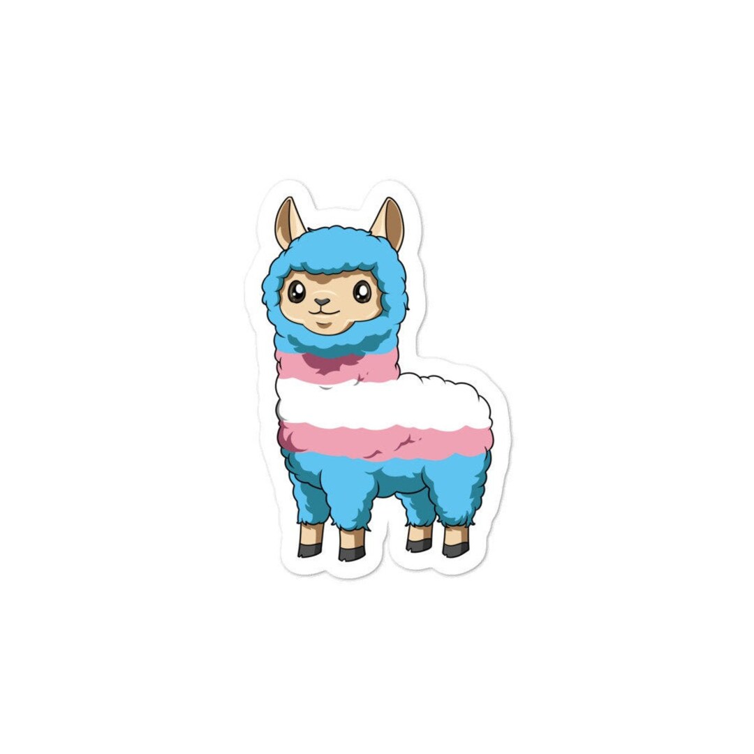 Cute Transgender Llama Sticker - Genderqueer and Trans Animal Sticker ...