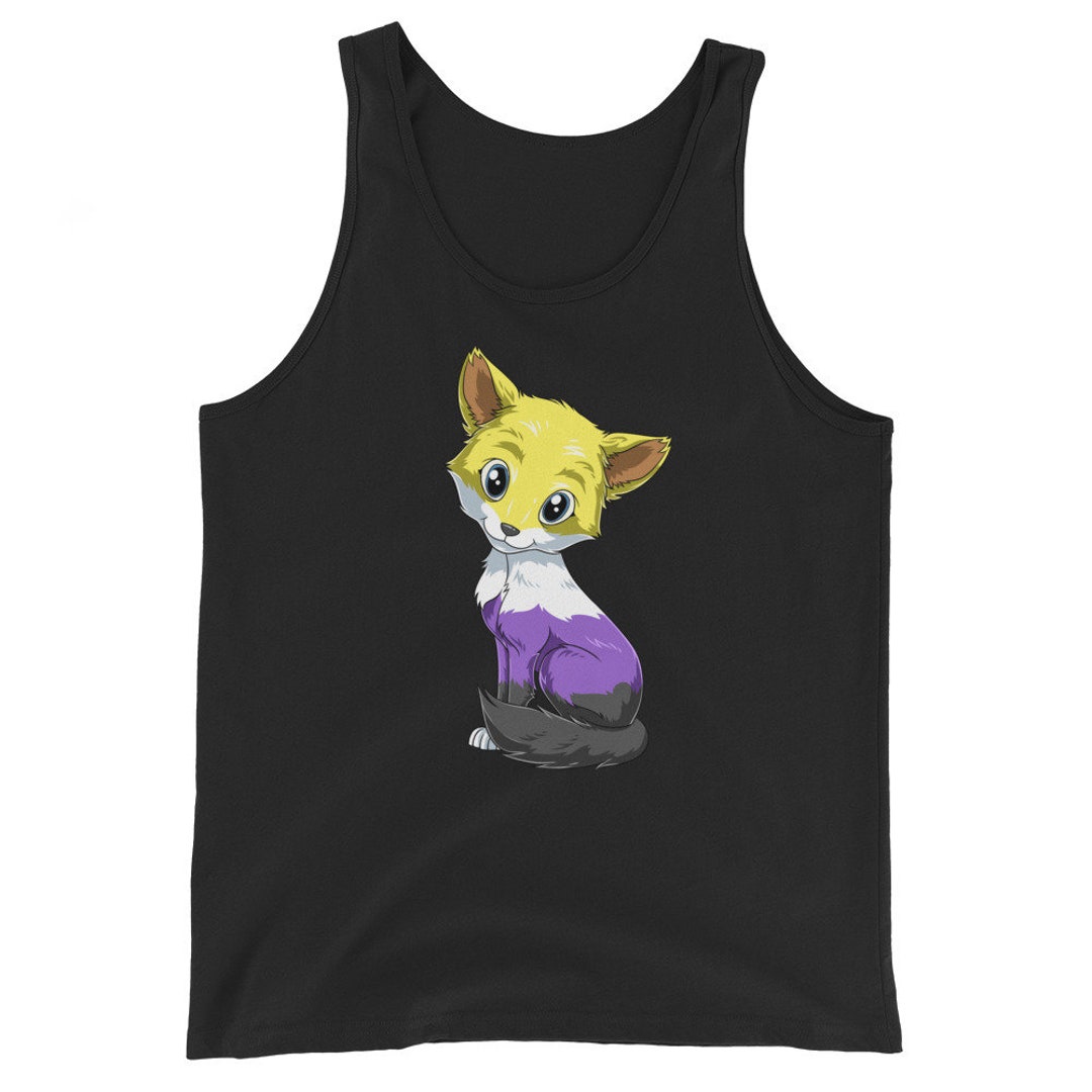 Cute Nonbinary Fox Tank Top - Genderqueer and Enby Gift - Non Binary ...