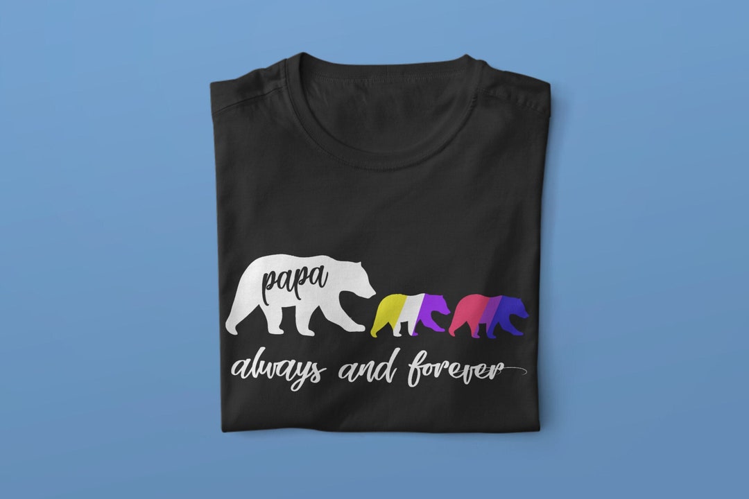 Cute Nonbinary and Bisexual Papa Bear T-shirt - Cute Bisexual and Enby ...