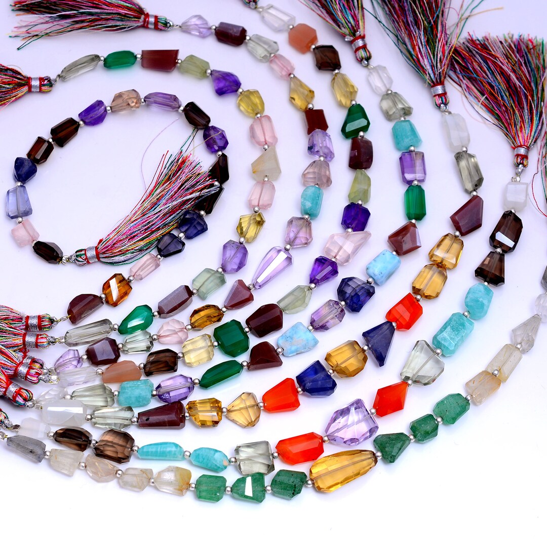 8'' Multi Gemstone Nuggets Beads Natural Multi Gemstone Nuggets Beads ...