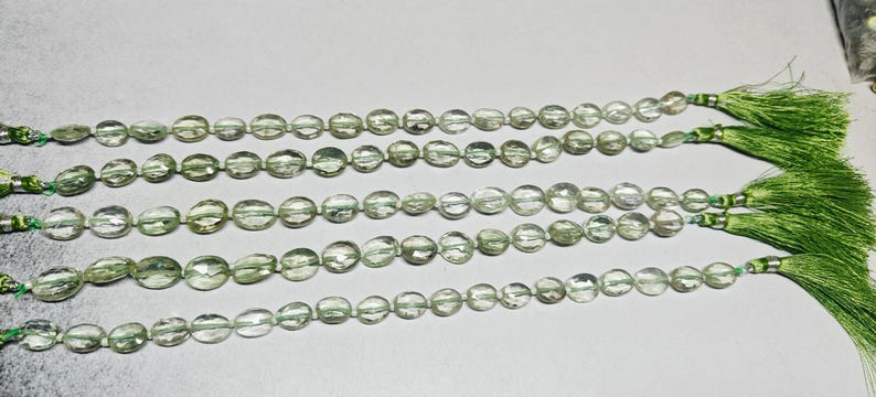 Faceted Green Amethyst Oval Beads: 8 Inch Strand, 7x9-8x11mm - Etsy