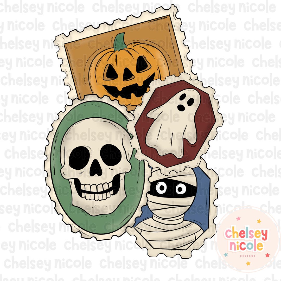 Spooky Post Stamps PNG | Halloween PNG | Spooky Mail PNG | Cute ...