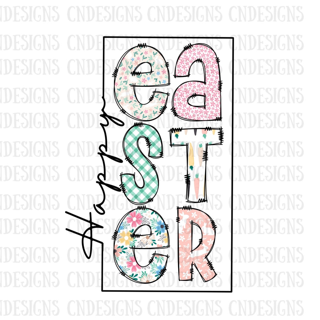 Happy Easter PNG | Doodle Easter Png| Easter Png | Doodle Letter PNG - Etsy
