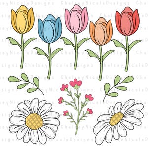 Oh Spring Clip Art Bundle - 21 Hand Drawn PNG Designs - Spring Clipart ...
