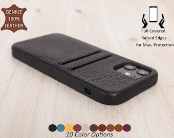 Genuine Leather Iphone Card Holder Case. Iphone 13 12 11 X | Etsy