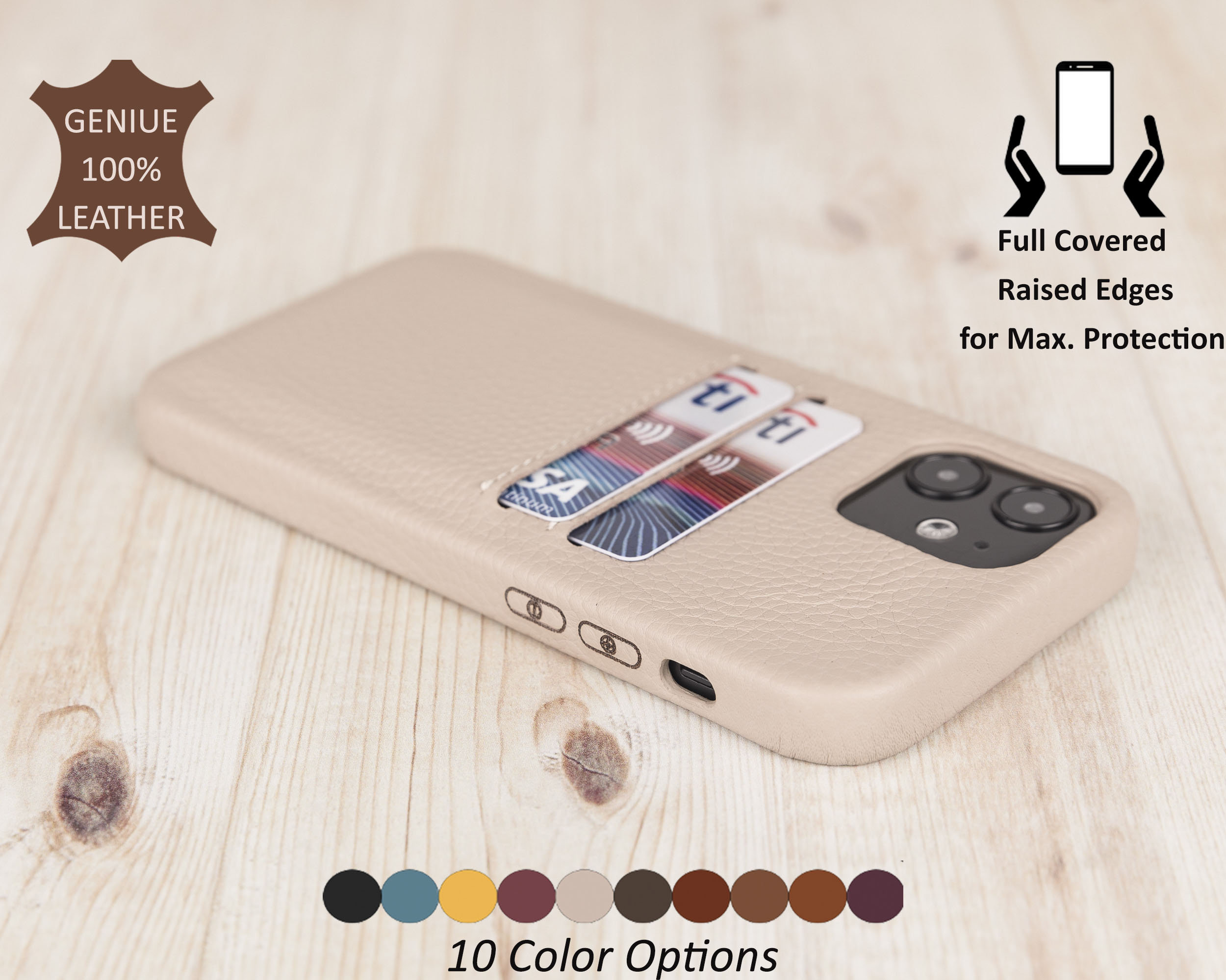 Genuine Leather iPhone Card Holder Case. iPhone 12 11 X XS | Etsy