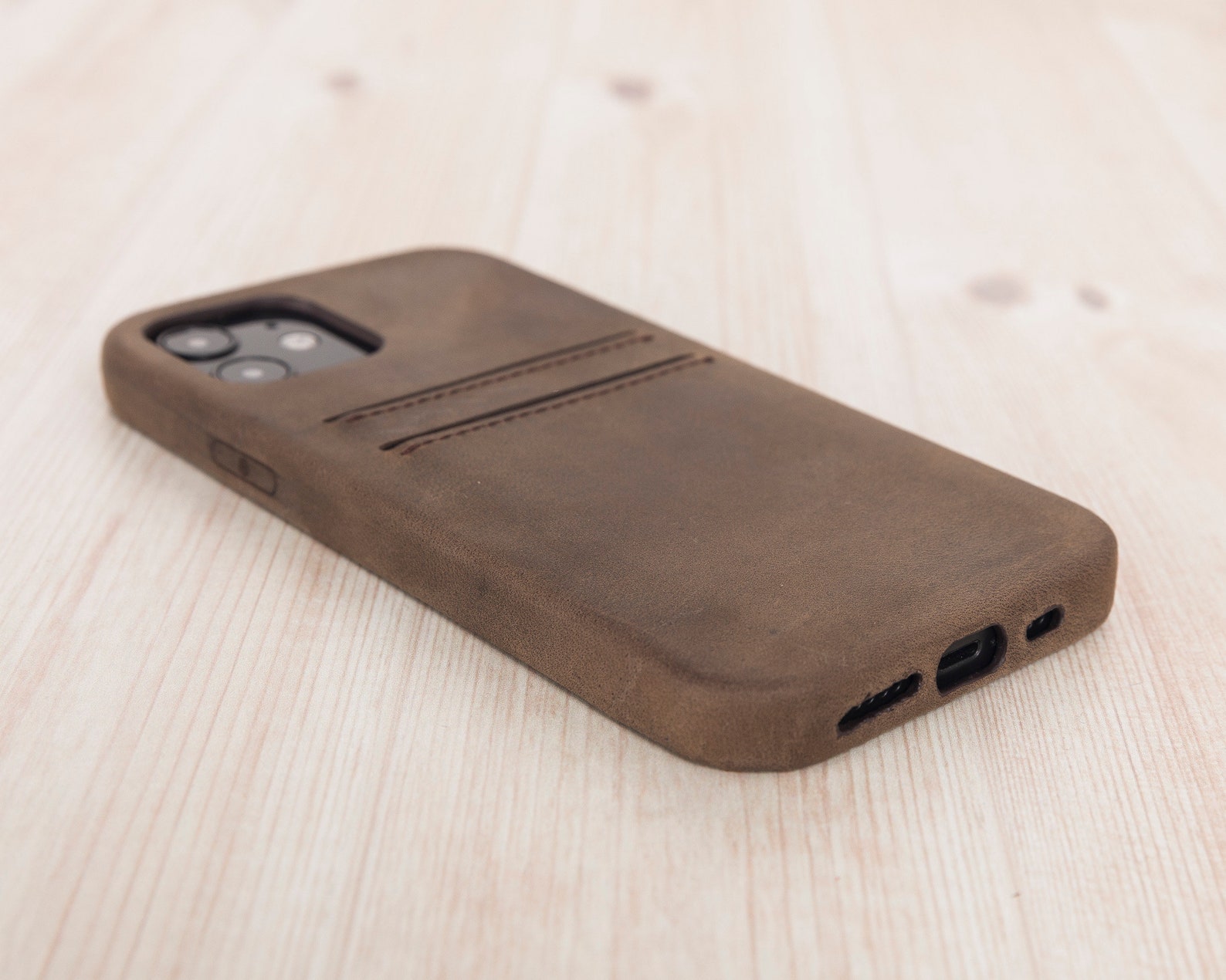 Genuine Leather Iphone Card Holder Case. Iphone 13 12 11 X - Etsy