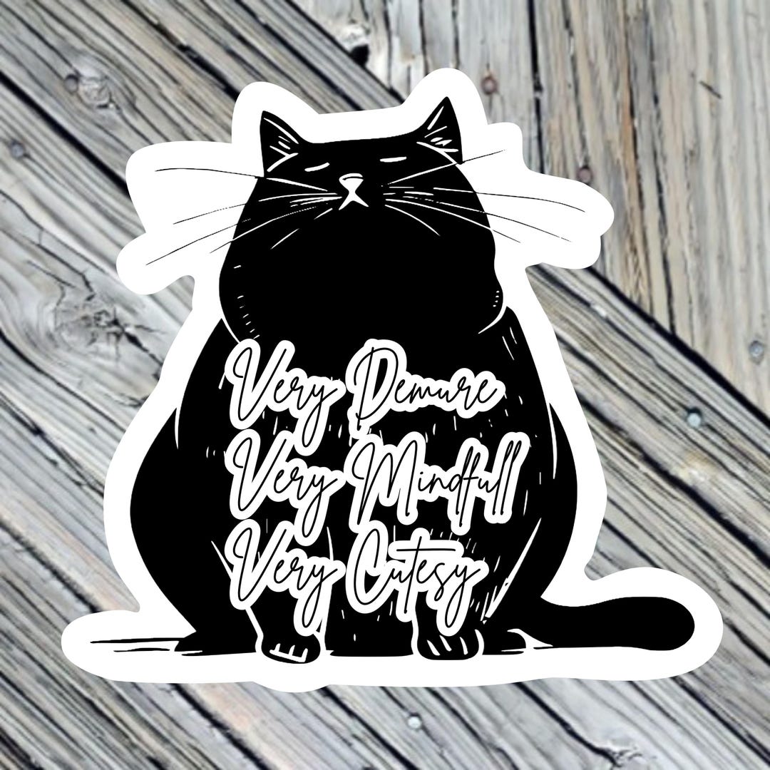 Very Demure Cat, Funny Stickers ,laptop Decal,laptop Sticker ...