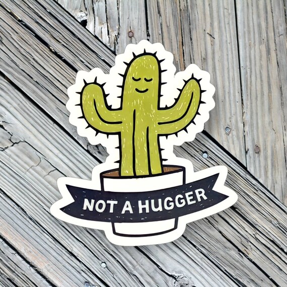 Cactus Not Hug Sticker FREE Fast Shipping UV Vinyl Stickers - Etsy