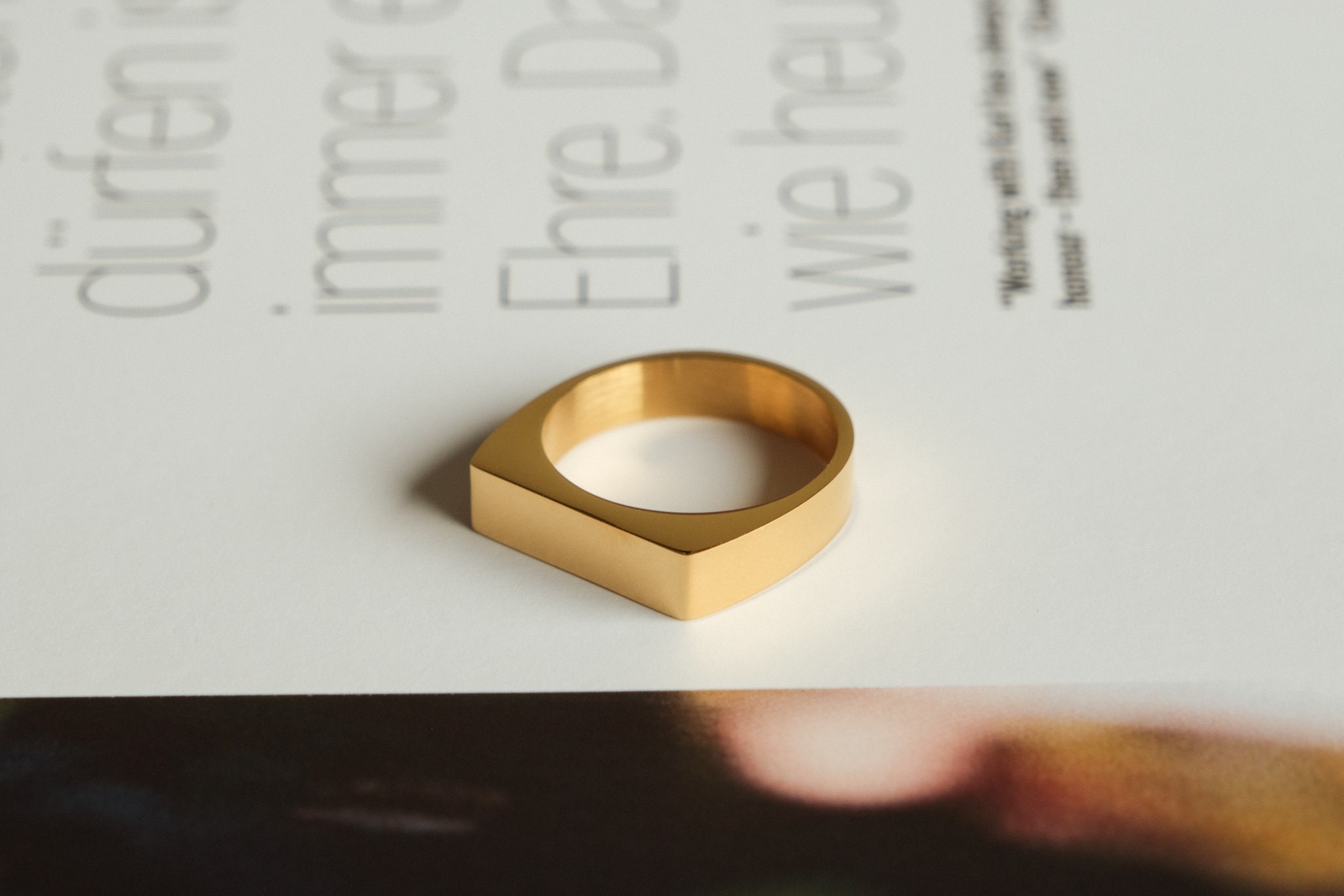 Minimalist Gold Line Ring, Polished Flat Bar Ring, 18k Gold Filled ...