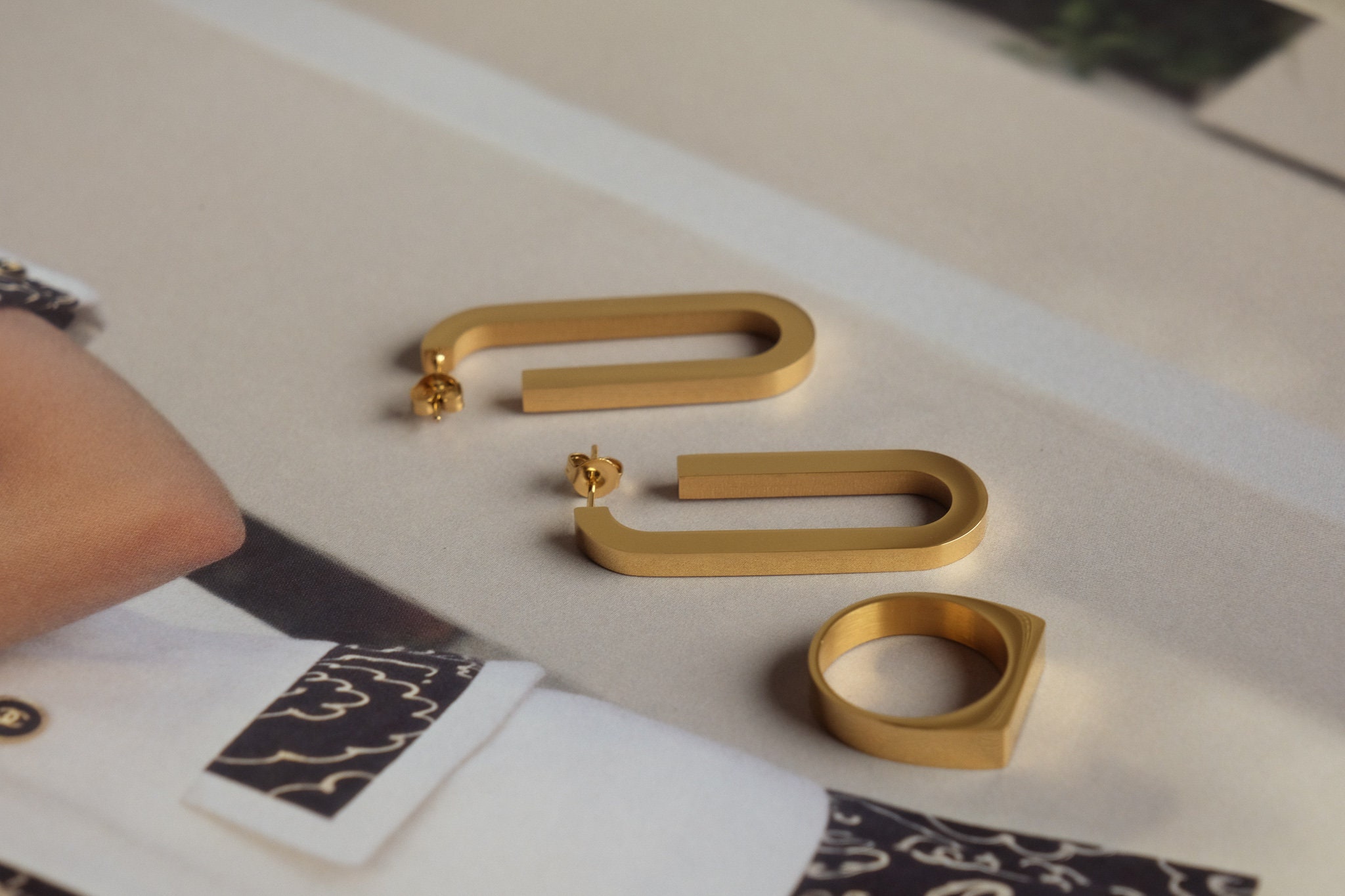 Minimalist Gold Line Ring Polished Flat Bar Ring 18k Gold | Etsy