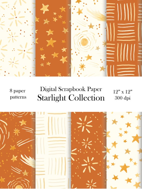 Starlight Paper Collection Digital Paper Pack 8 Colorful - Etsy