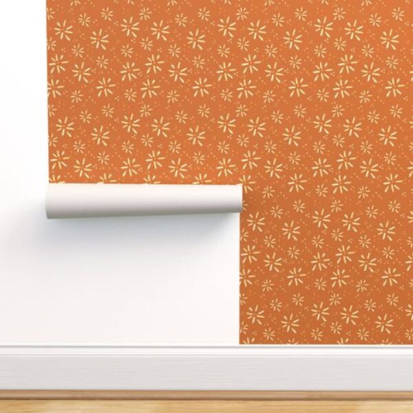 Orange Boho Wallpaper - Etsy