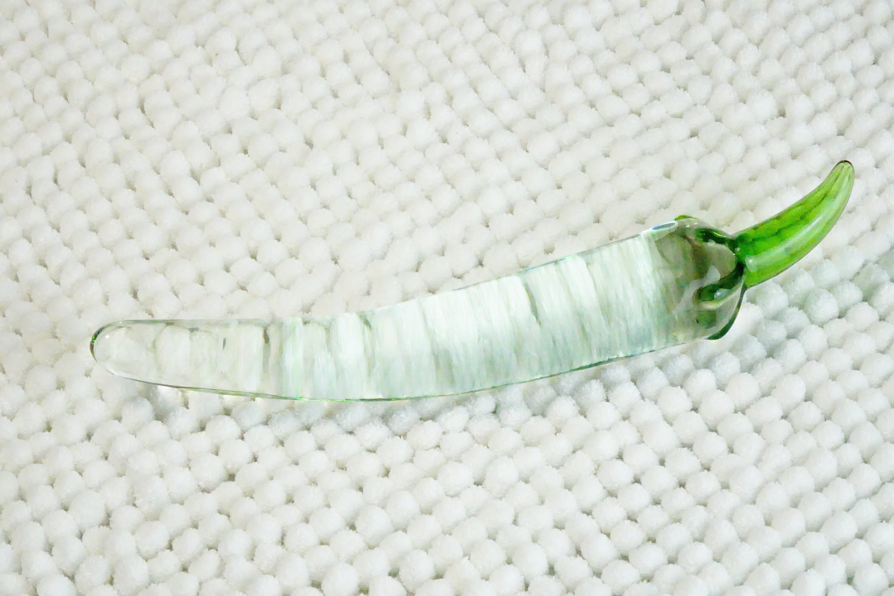 8 Inch Pepper Shaped Glass Dildo With Green Stripes on Shaft - Etsy