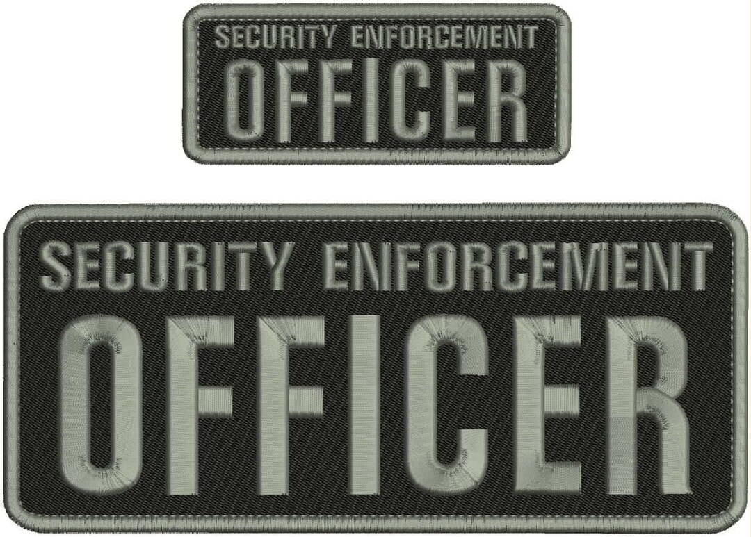 Security ENFORCEMENT Officer Embroidery Patches 4x10 and 2x5 Hook on ...