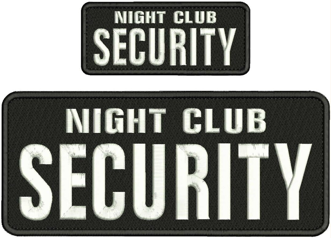 Night Club Security Embroidery Patches 4X10 and 2x5'' Hook on Back ...