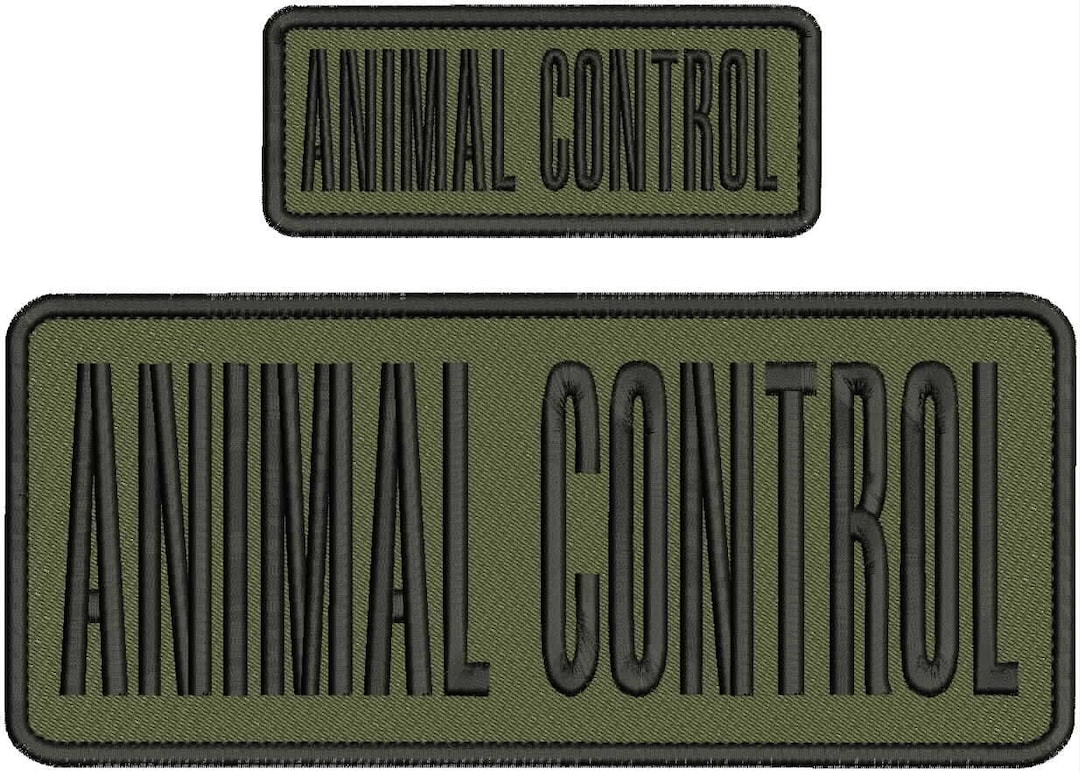 Animal Control Officer Embroidery Patches 4x10 and 2x5 Hook on Back ...