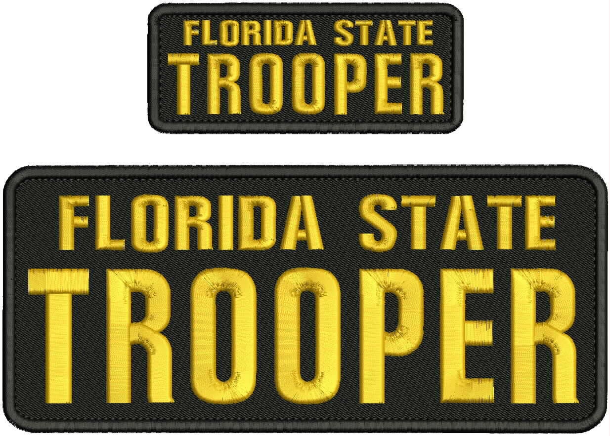 Florida State Trooper Embroidery Patch 4x10 and 2x5 Inches Hook on Back ...