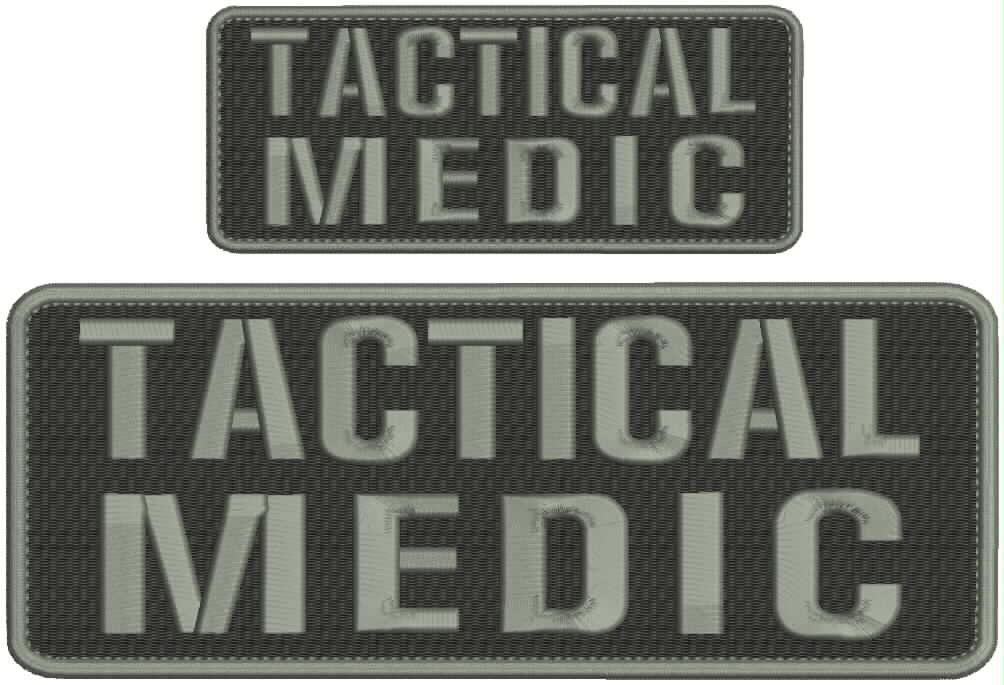 Tactical Medic Embroidery Patches 4x10 2.5x6 Hook on Back All Grey Black Fabric - Etsy