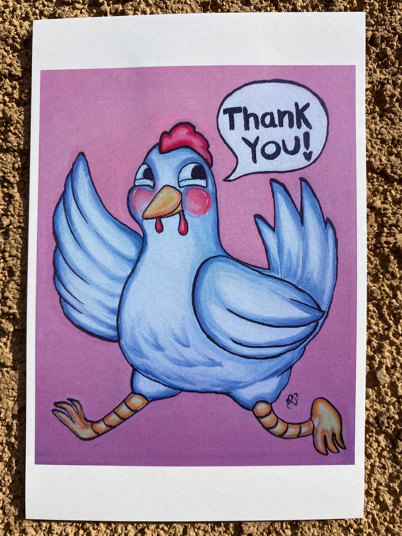 Thank You Chicken Sticker - Etsy