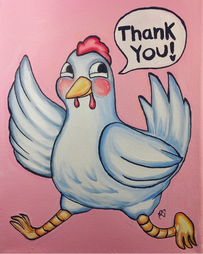 Thank You Chicken Sticker - Etsy