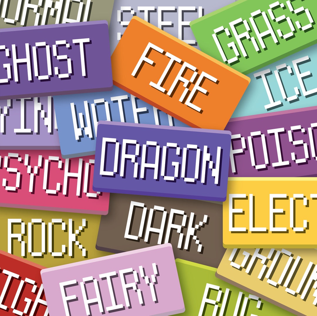 Pokemon Type Vinyl Stickers - Etsy