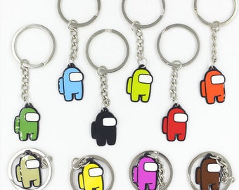 Among Us Keychains 12 Colors 3 Styles Crewmate/ghost/knife/imposter 3D ...