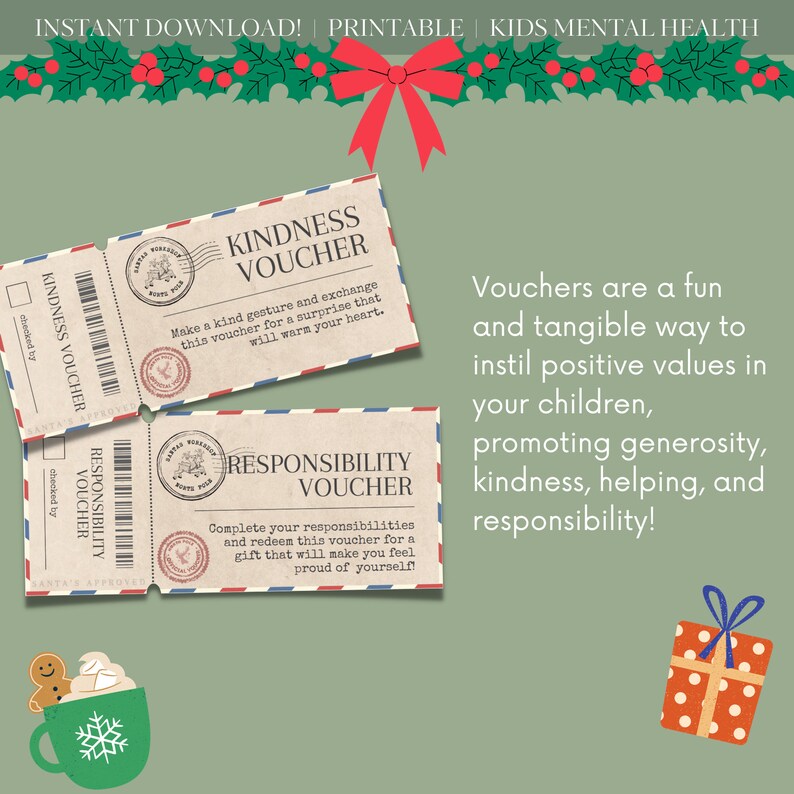 Christmas Coupon Template I Vouchers for Kids, Printable Christmas Gift ...