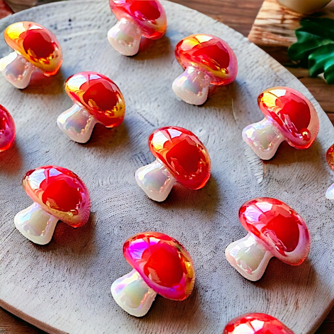 24pcs Cute Mushroom Beads | Iridescent Mushrooms Jewelry DIY | Cute ...
