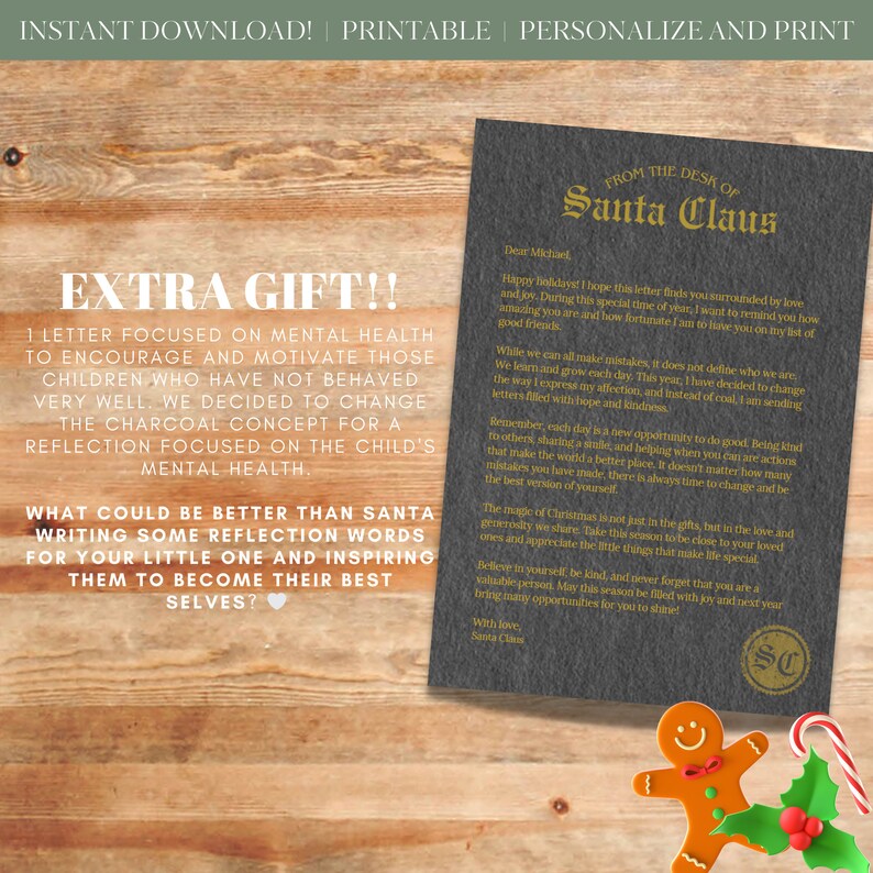 Official Letter From Santa+ Nice List Certificate, Christmas Santa ...