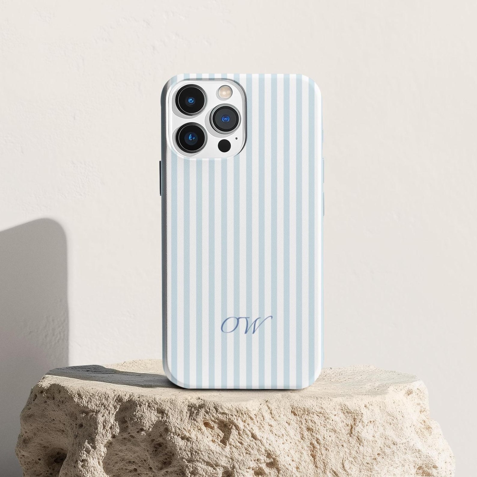 Personalized Blue Striped Phonecase | Custom Aesthetic Summer Coastal ...
