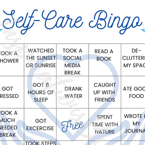Self Care Bingo Printable Digital Download - Etsy