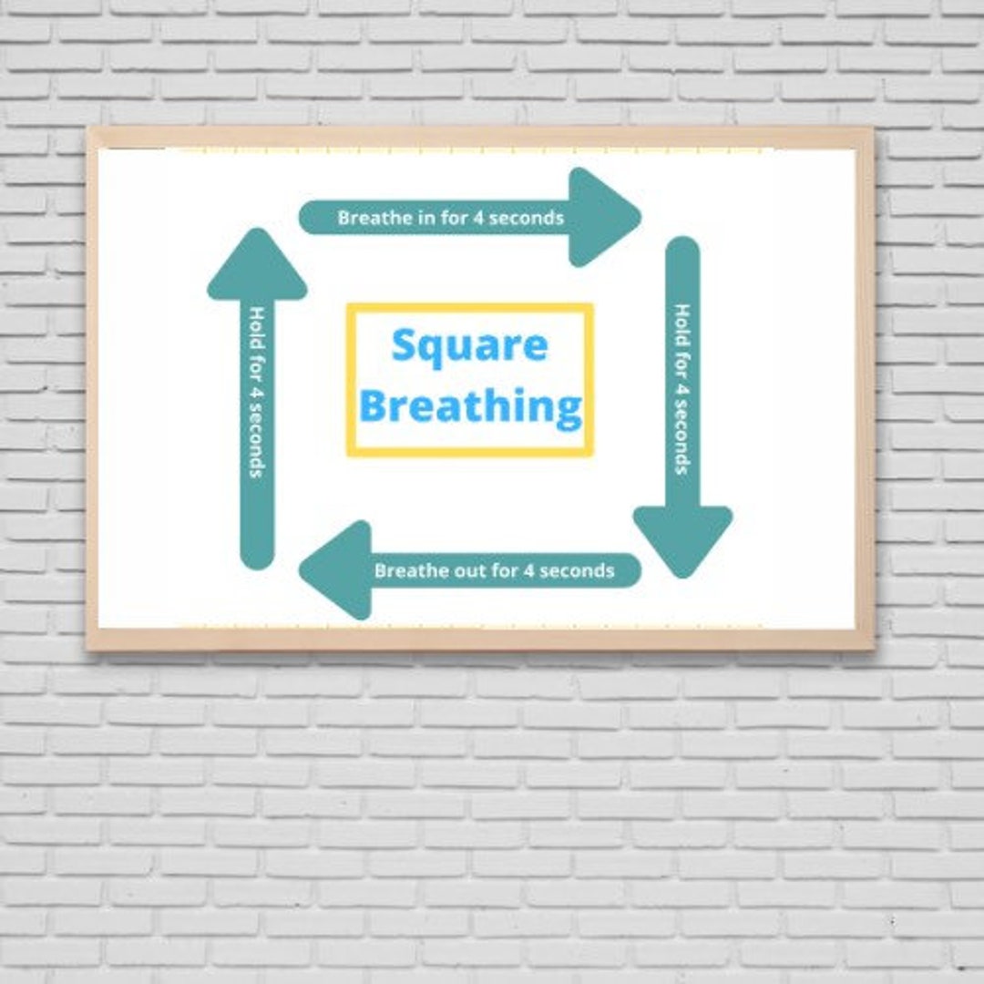 Square Breathing Wall Art Poster Worksheet - Etsy