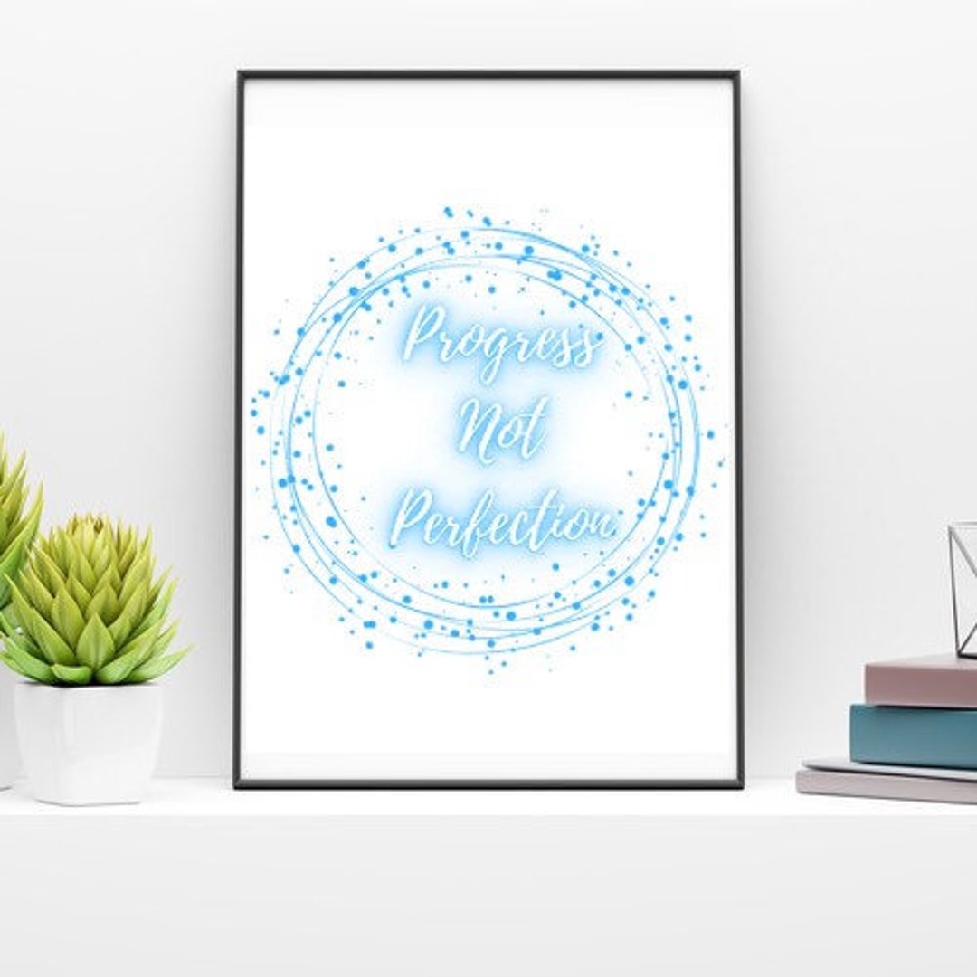Progress Not Perfection Printable Wall Art Therapist Social Worker ...