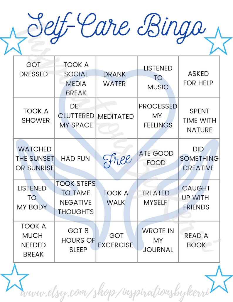 Self Care Bingo Printable Digital Download - Etsy