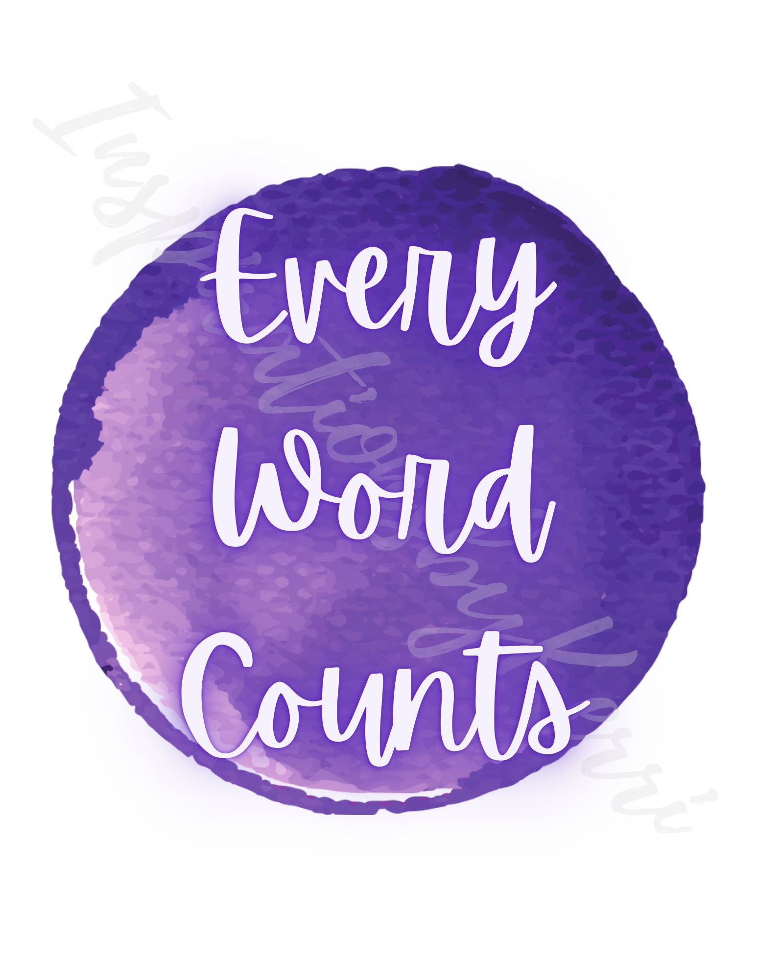Everyword Counts Printable Wall Art Therapist Teacher Counselor Social ...