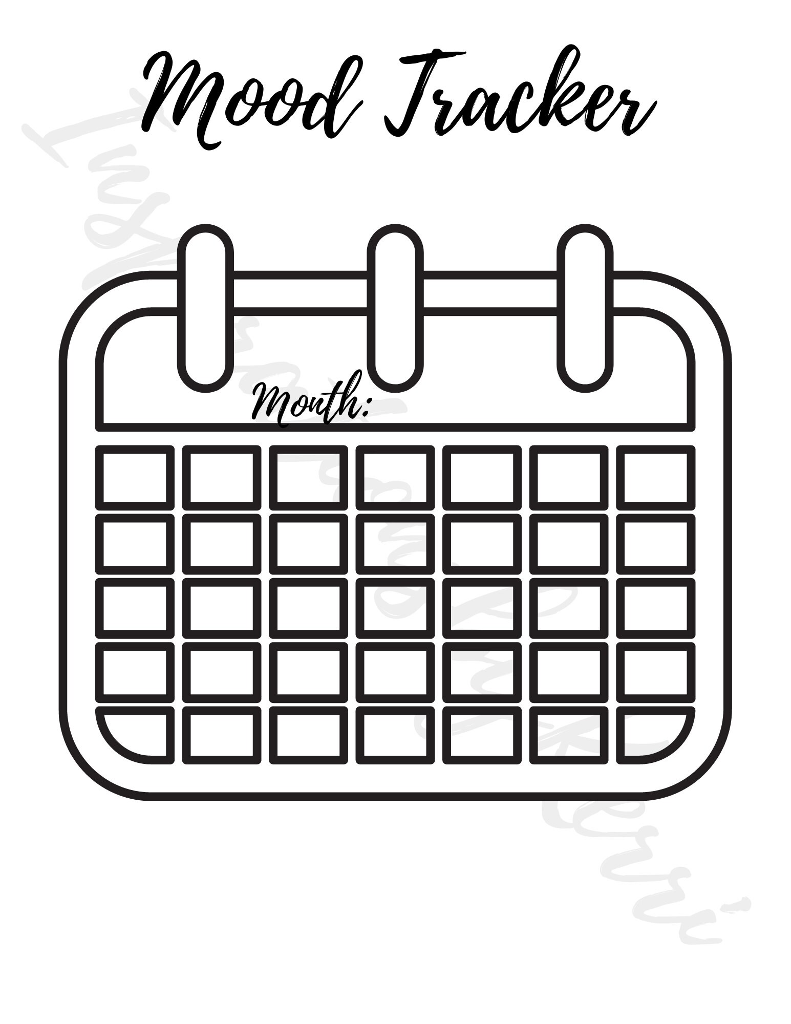 Monthly Mood Tracker Printable for Journal Planner - Etsy